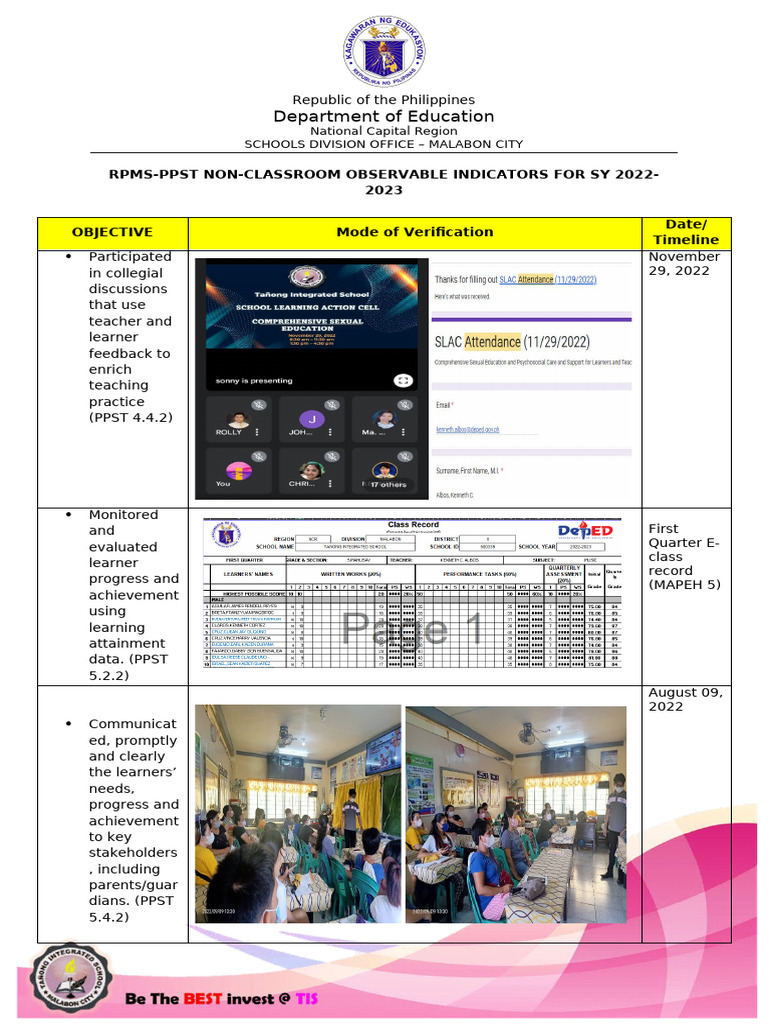 Non Observable Indicators Movsp Albos | PDF
