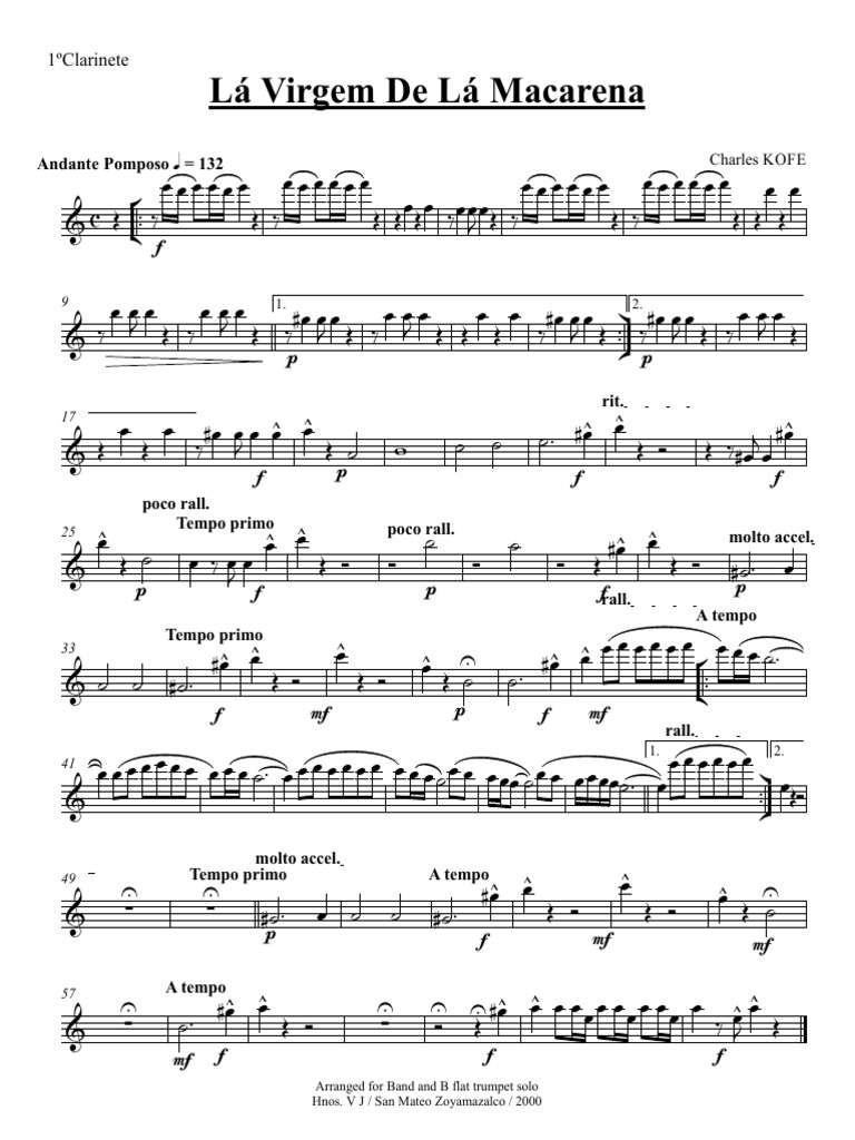 04.1ºClarinete-Virgen de La Macarena (RafaelMendez) | PDF