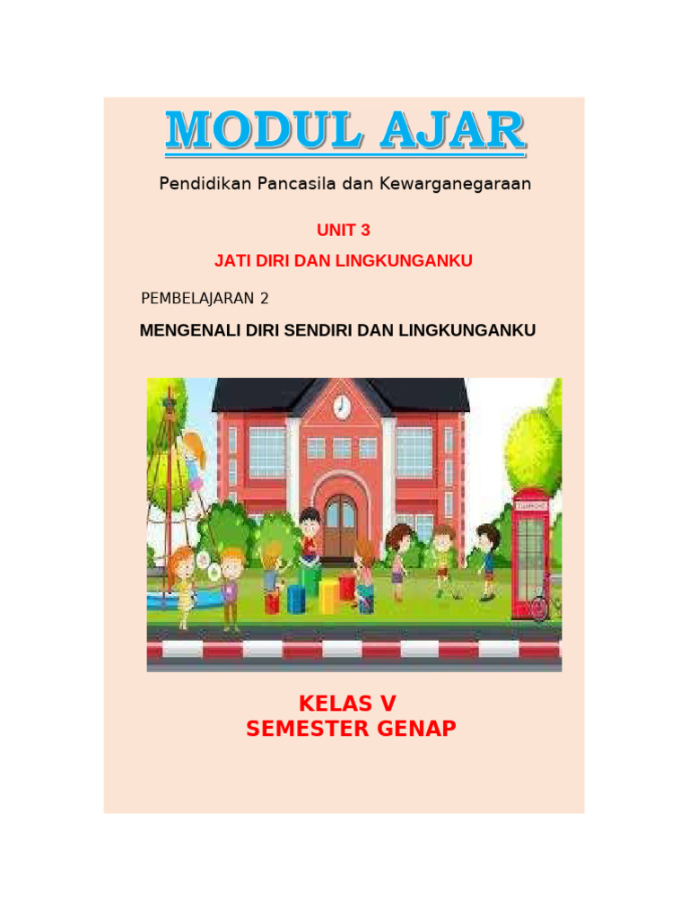 Modul Ajar Pendidikan Pancasila - PENDIDIKAN PANCASILA UNIT 3 JATI DIRI DAN LINGKUNGAN PB 2 ...