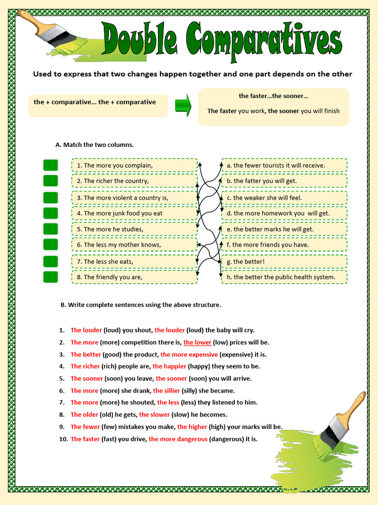 Double-Comparatives Worksheet Group 3 | PDF