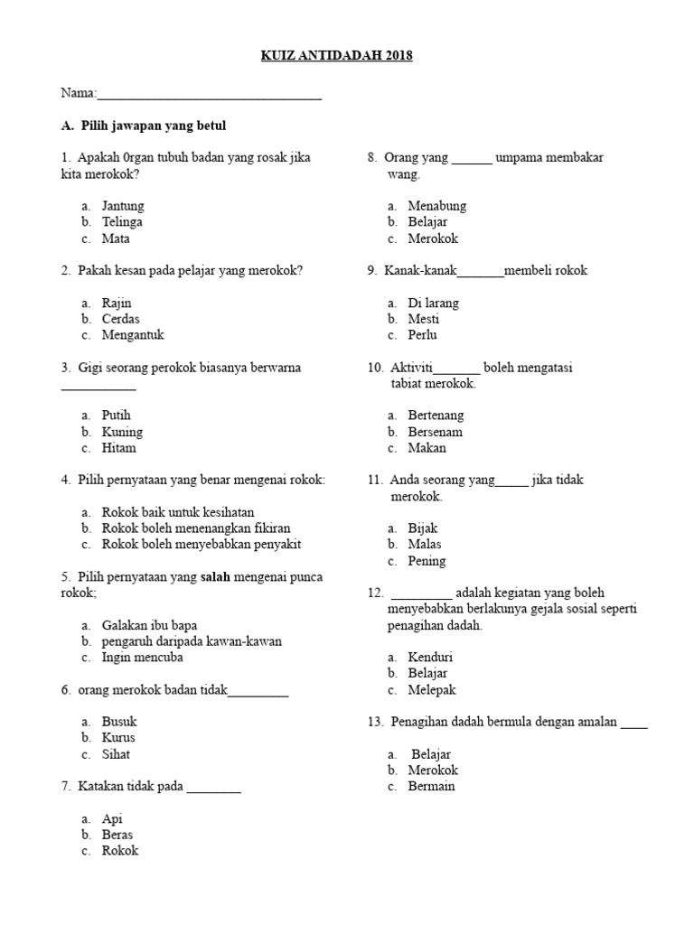 Soalan Kuiz | PDF