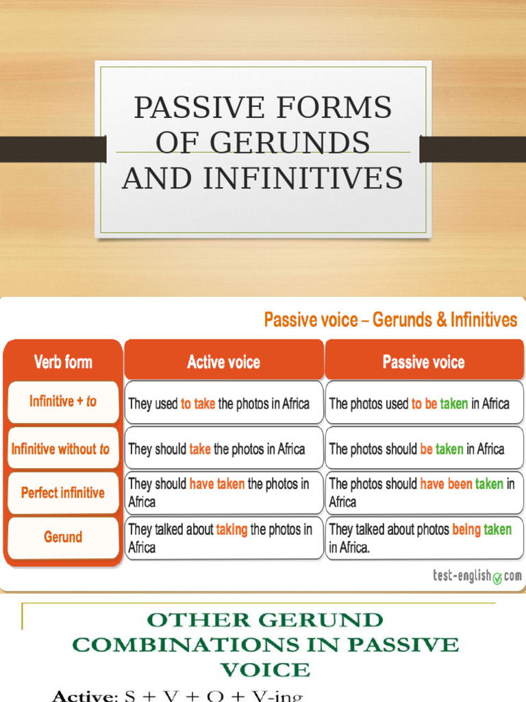 Passive Forms of Gerunds and Infinitives | PDF