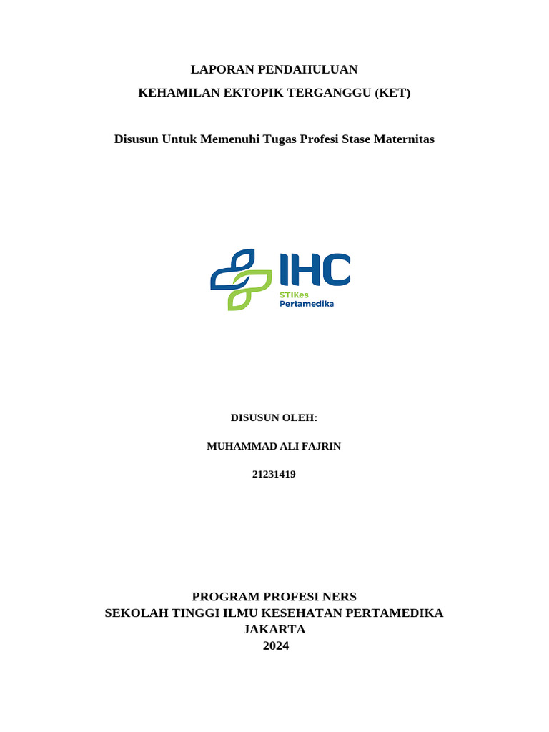 LP Gangguan Sistem Reproduksi Ket Muhammad Ali Fajrin | PDF