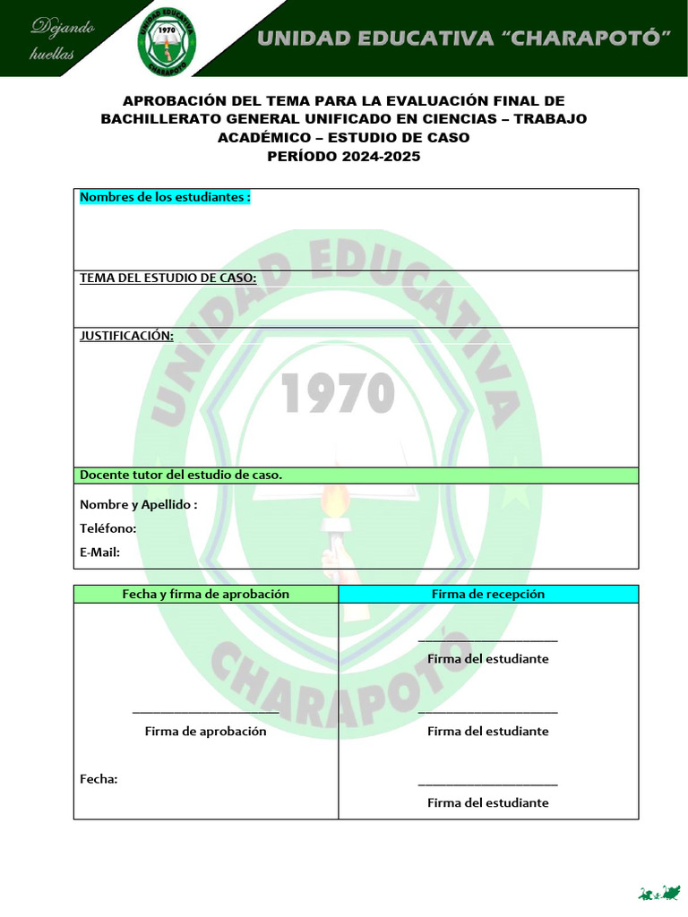 Aprobación Del Tema 2024-2025 - Estudio de Caso | PDF