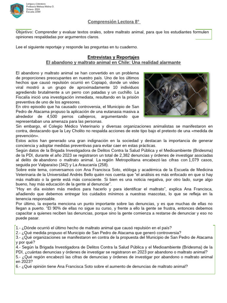 Comprensión Lectora 8 Pdf