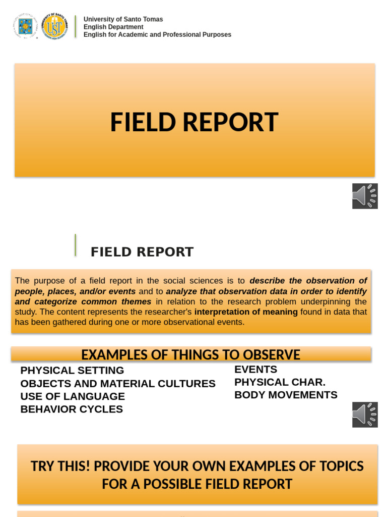 Writing Field Report | PDF