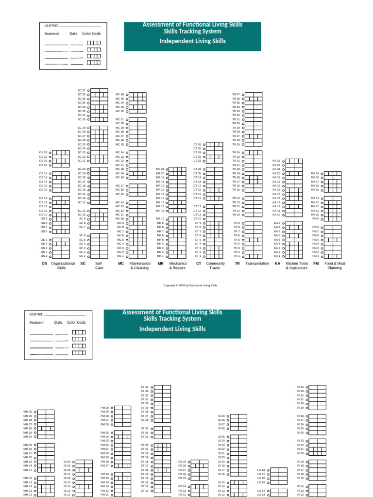 DRB 489 Afls Grid Independent Living Skills | PDF