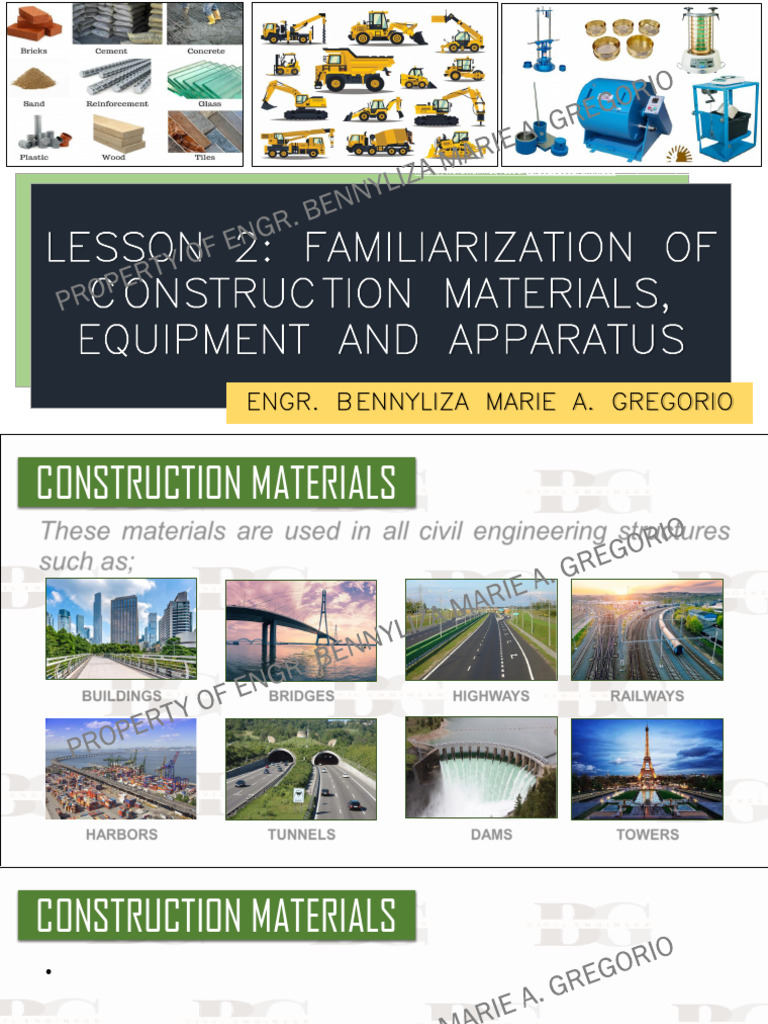 CONSTRUCTION MATERIALS AND EQUIPMENT.pptx | PDF