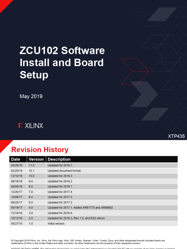xtp435 Zcu102 Setup C 2019 1 | PDF