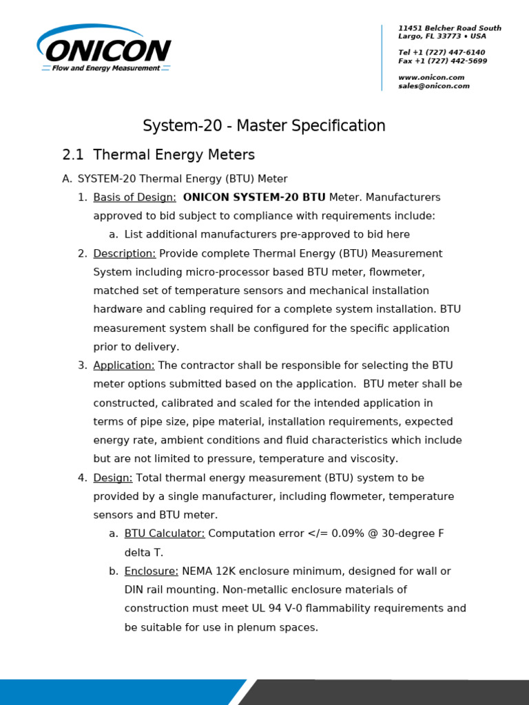 System 20 Master Spec DOC 0003062 | PDF