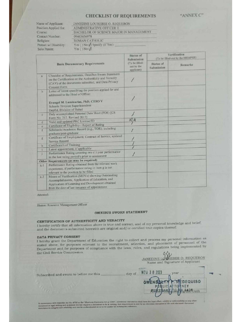 Checklist and Omnibus | PDF