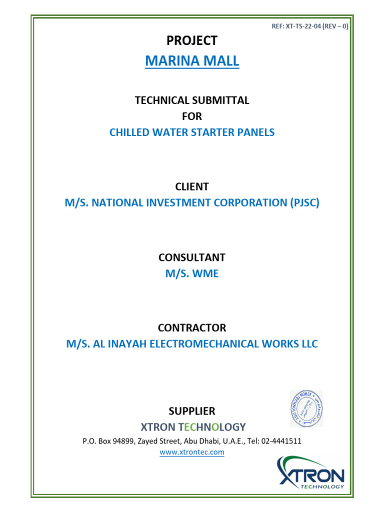 Vfd Panel Technical Submittal Pdf