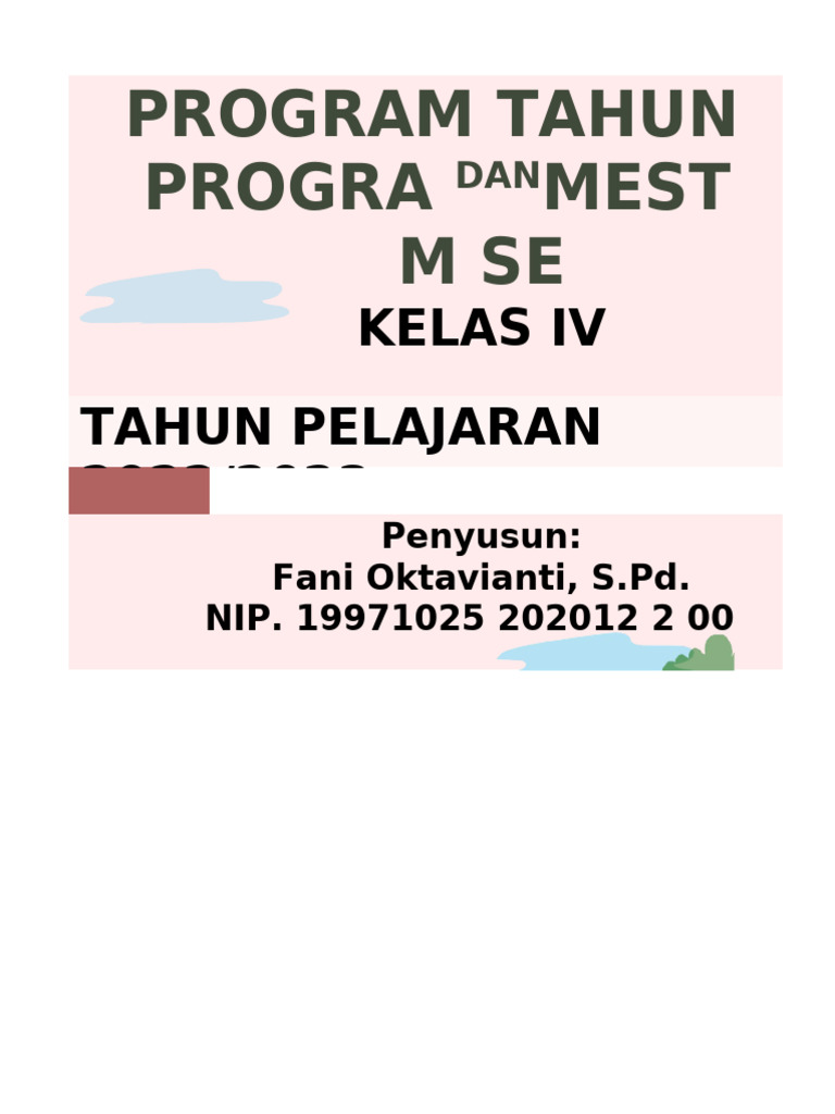 Prota Promes Kelas IV | PDF