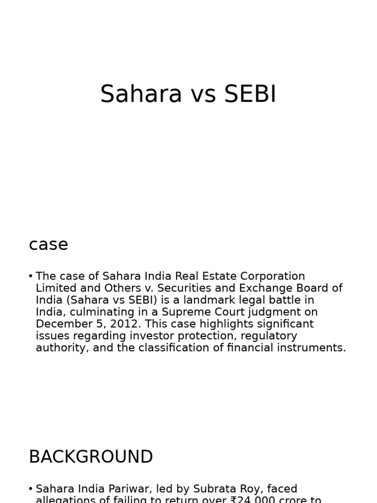 Sahara Vs SEBI | PDF