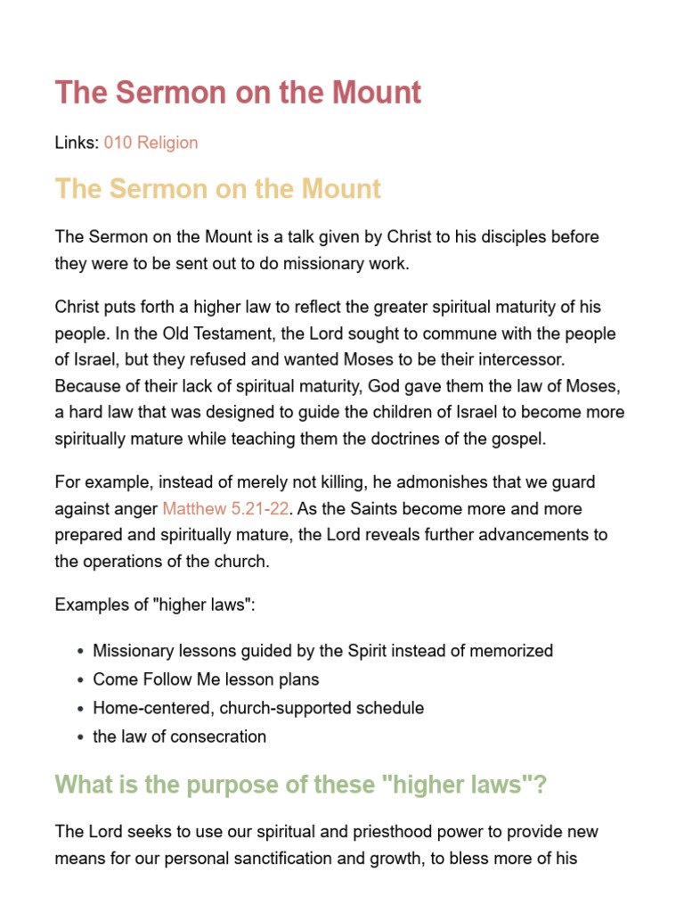 The Sermon On The Mount | PDF
