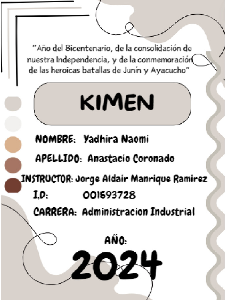 Revisión de documento de kimen entregable 01 | PDF