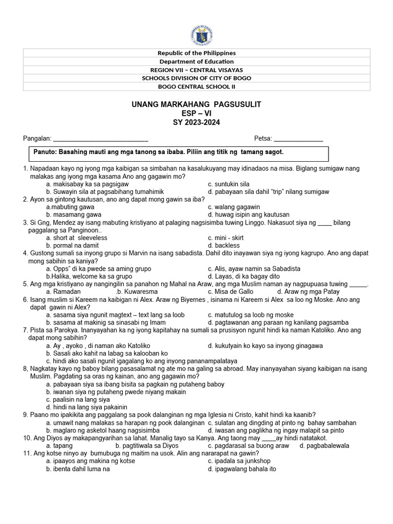 esp test questions _Q1 (1) | PDF
