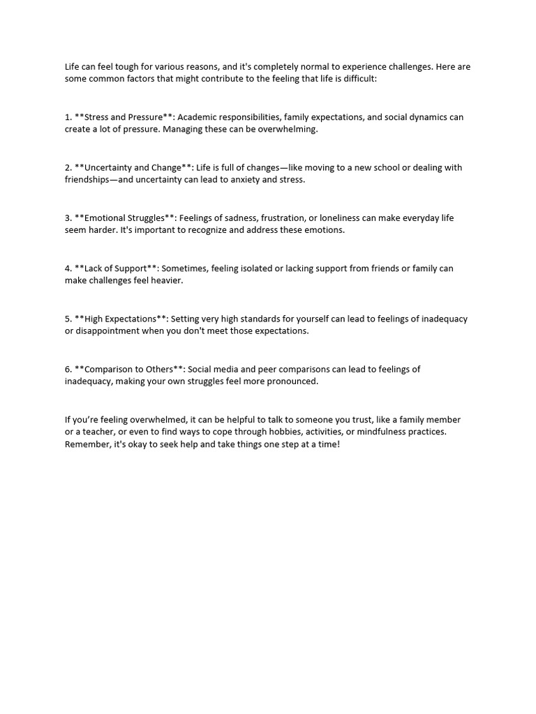 Life Difficulties | PDF