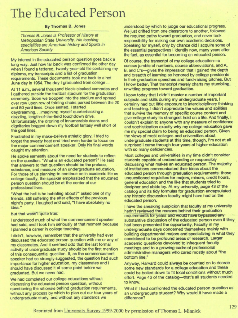 The Educated Person | PDF