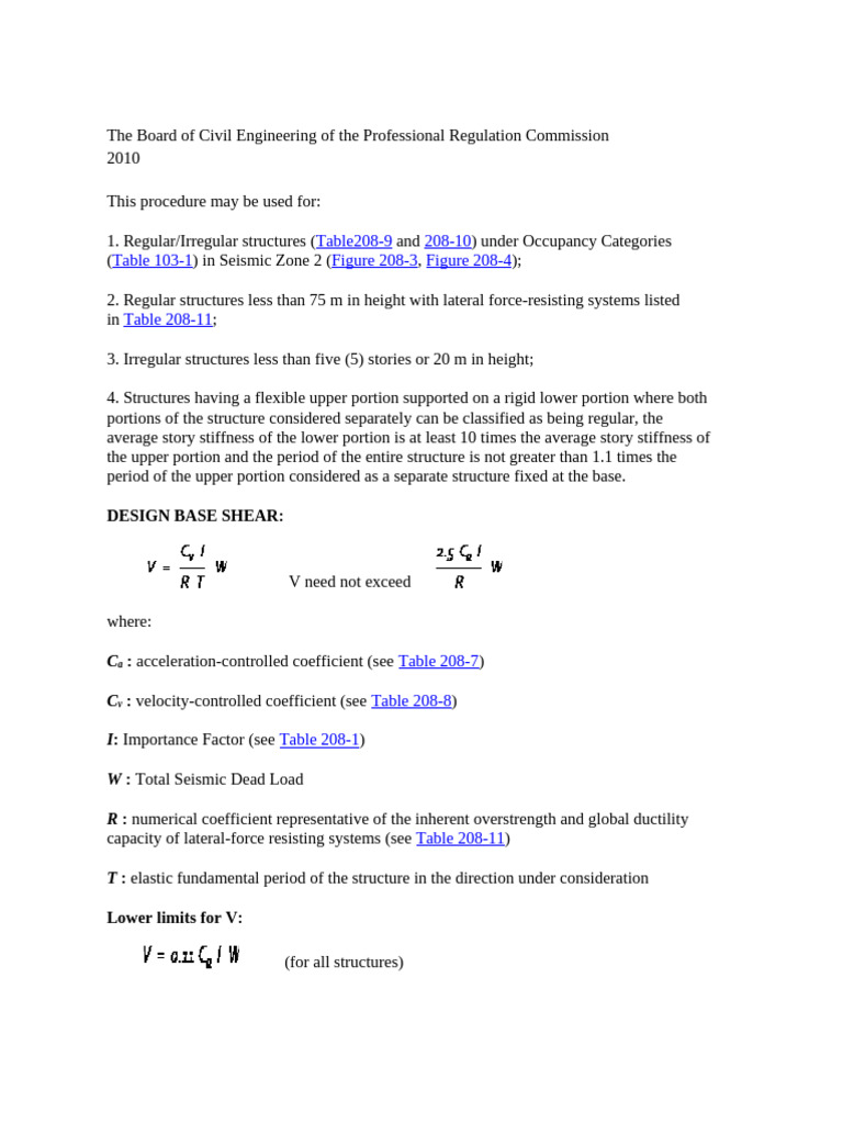 Seismic Requirements For Buildings | PDF | Technology & Engineering