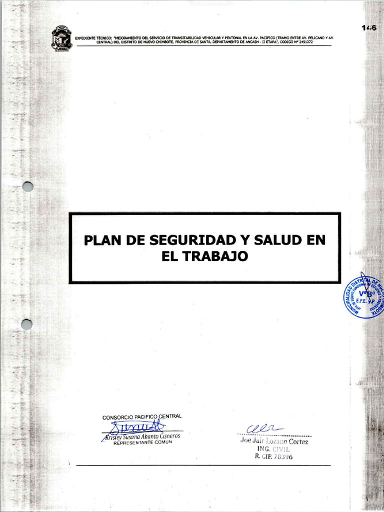 Plan de Seguridad y Salud en El Trabajo - Av Pacifico20240227 - 15271829 | PDF