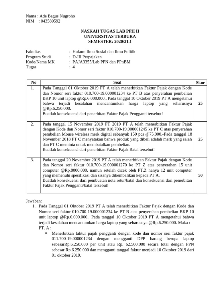Naskah PAJA3355 Tugas4 | PDF