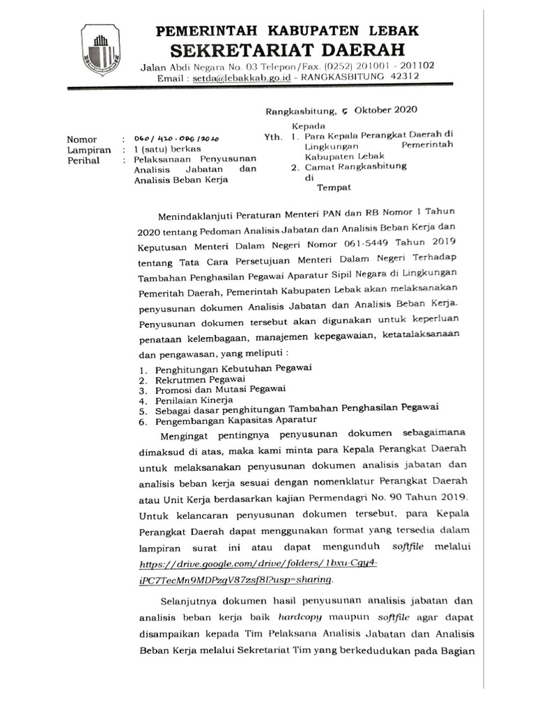 Surat Penyusunan ANJAB ABK | PDF