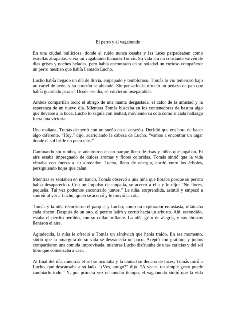 El vagabundo y su perro Lucho | PDF