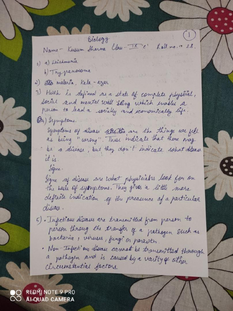 Kusum Sharma Biology Class 9 pt3 Roll No 26 | PDF