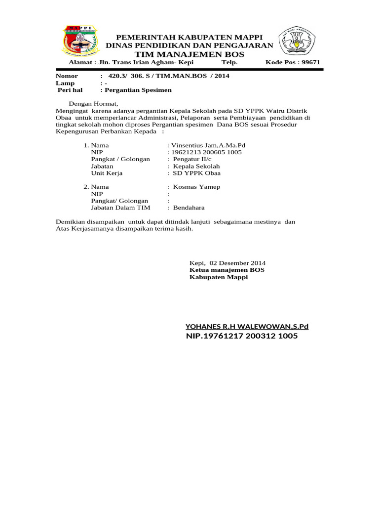 Rekom Pergantian Spesimen | PDF