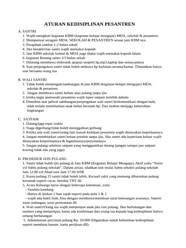 ATURAN KEDISIPLINAN | PDF