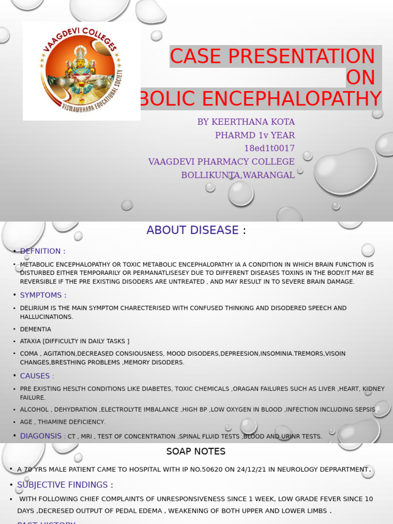 Metabolic Encephalopathy | PDF | Medical Specialties | Wellness