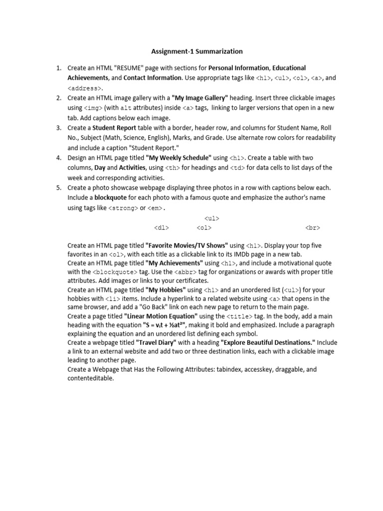 Assignment1 Summarization | PDF