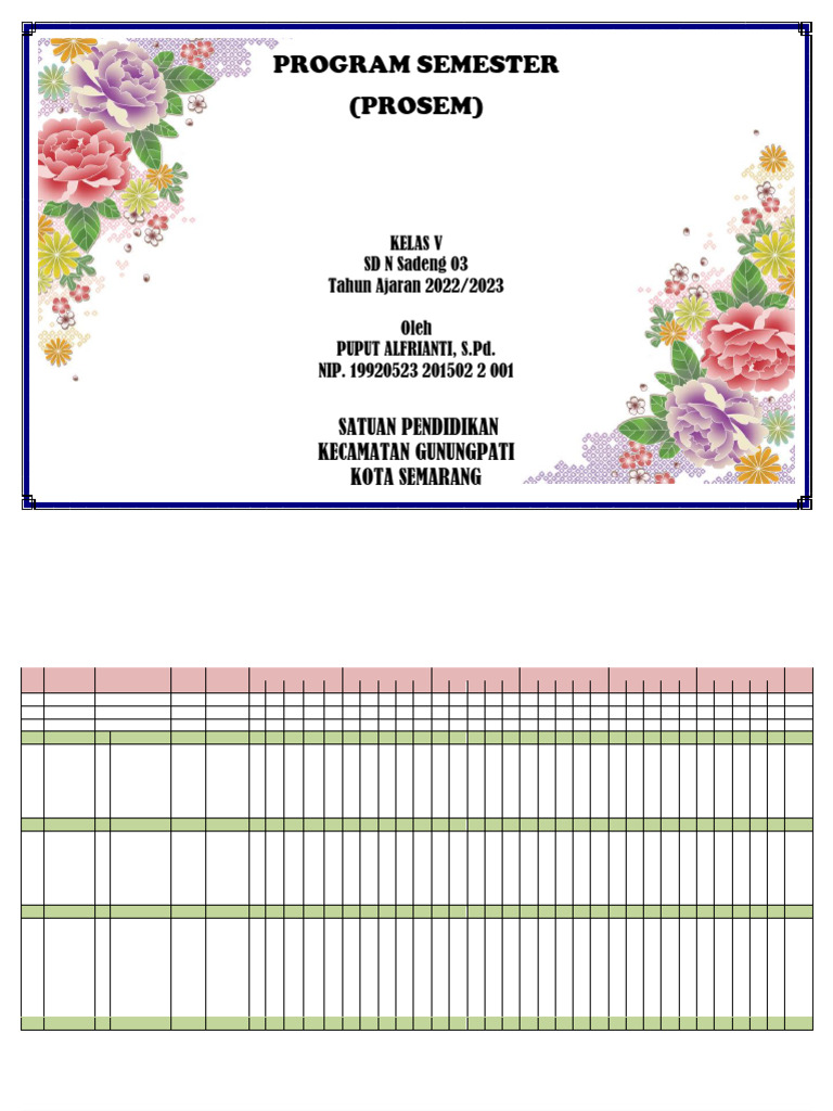 Program Semester Tematik | PDF