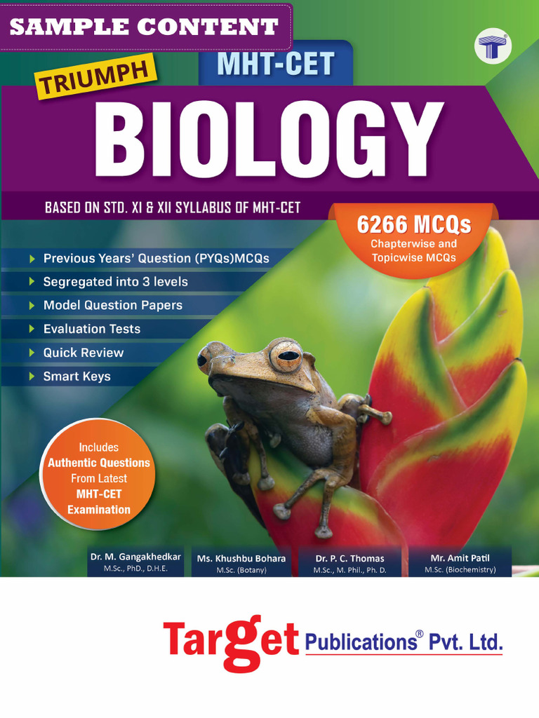 Sample PDF of MHT Cet Triumph Biology Book Sample Content 4347 | PDF