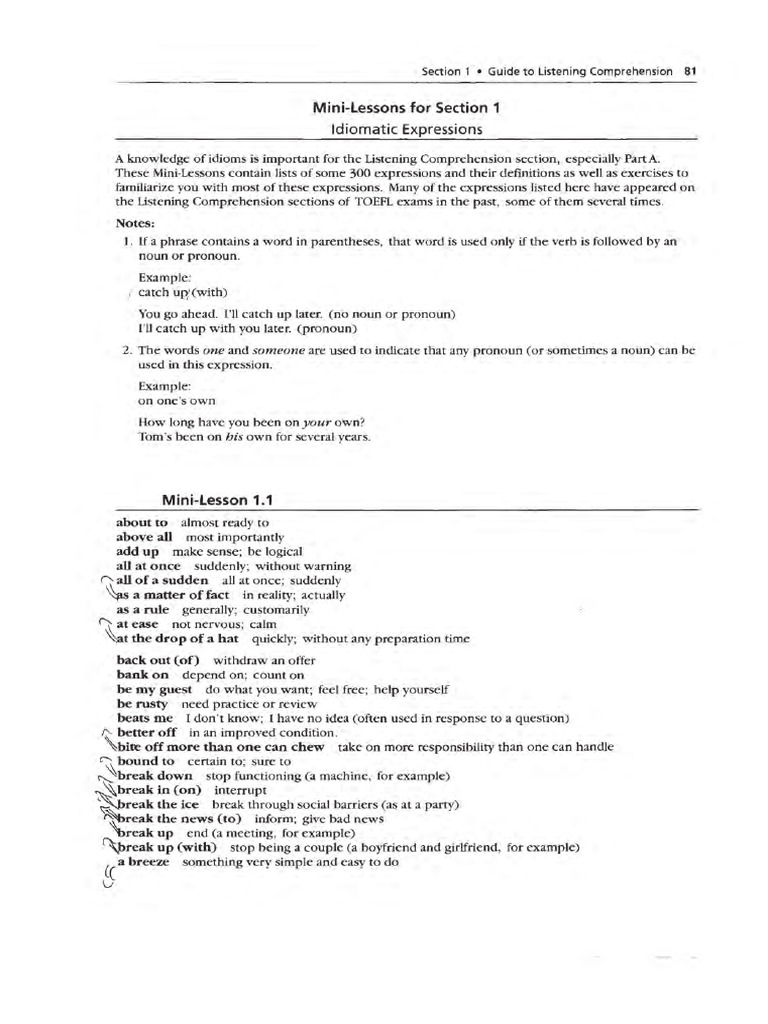 TOEFL Mini-Lessons Rogers | PDF