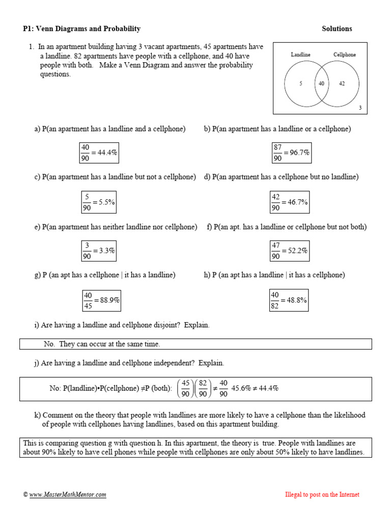 Probability and Solutions Worksheet For AP Stats | PDF