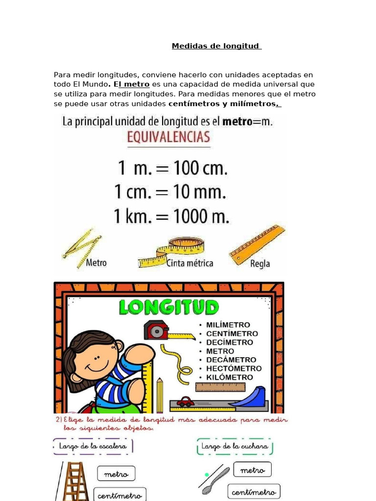 Medidas de Longitud | PDF | Salud y bienestar