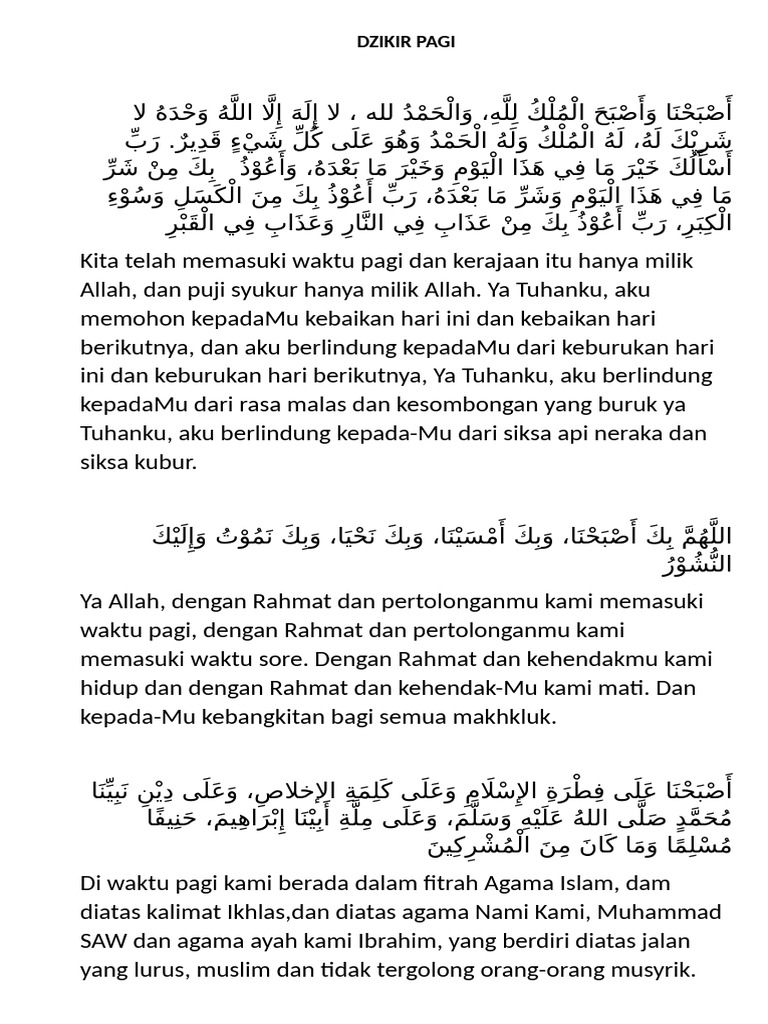 Dzikir Pagi & Petang | PDF