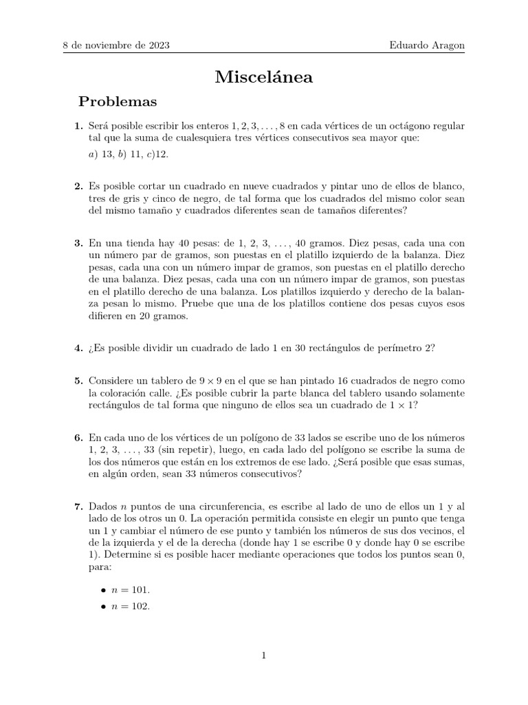 Miscelánea N1 | PDF