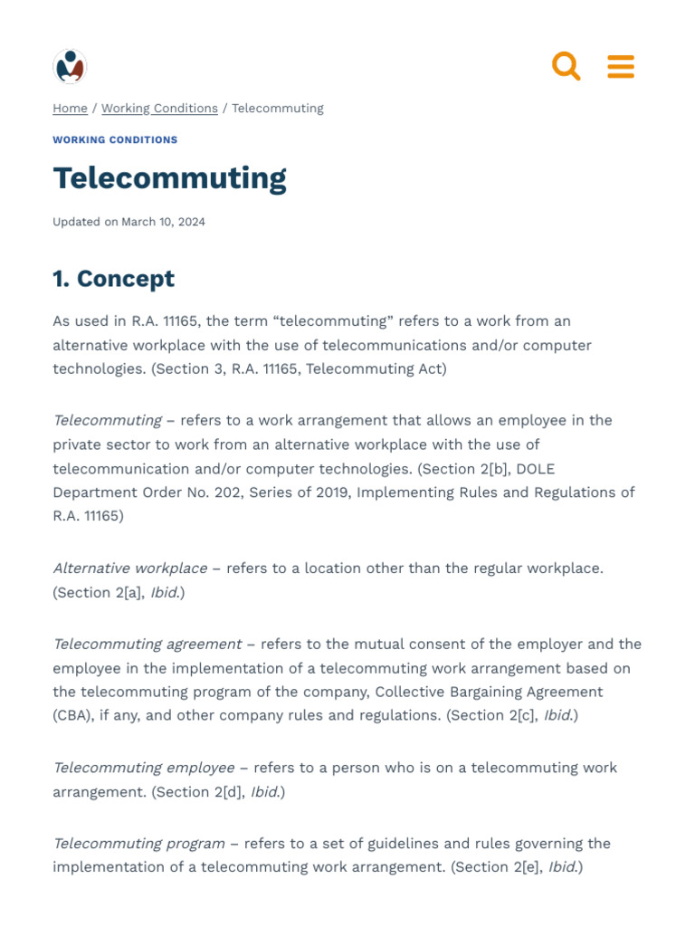 Telecommuting - Labor Law PH | PDF