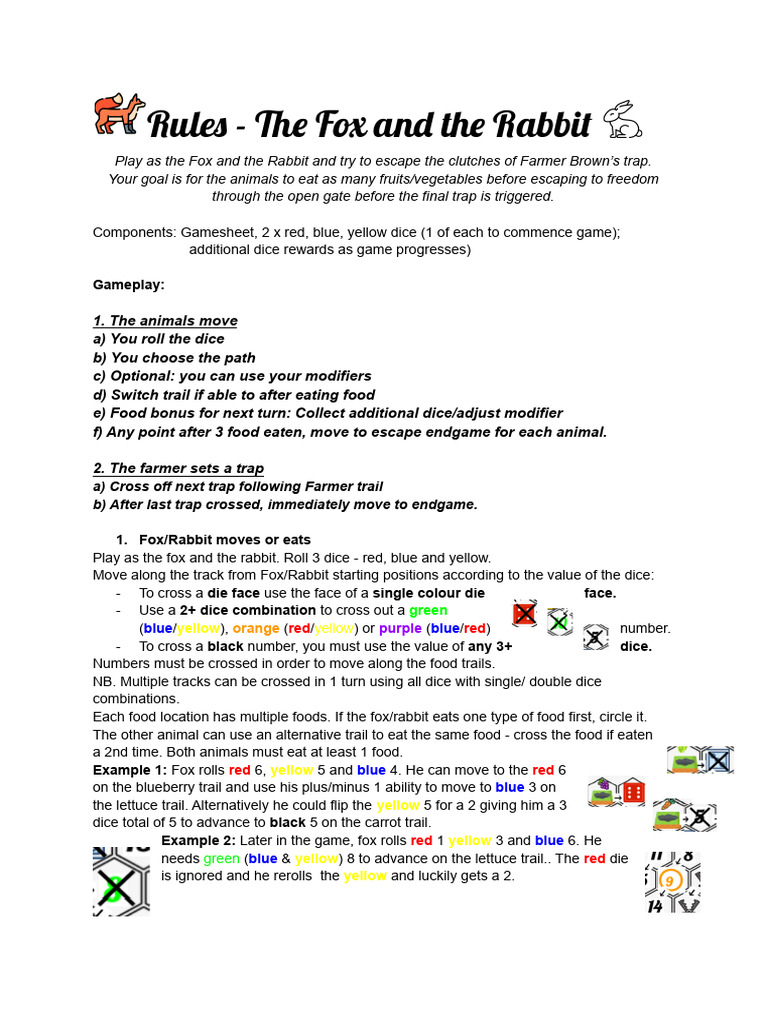 Rules - The Fox and The Rabbit | PDF