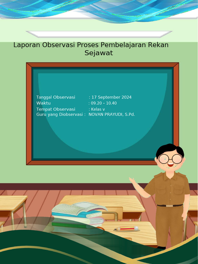 Laporan Observasi Teman Sejawat NOVAN | PDF