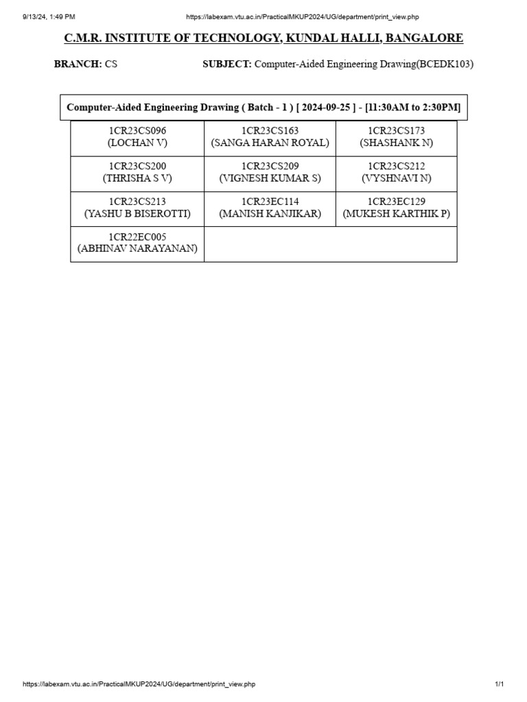 Computer-Aided Engineering Drawing (BCEDK103) Updated | PDF