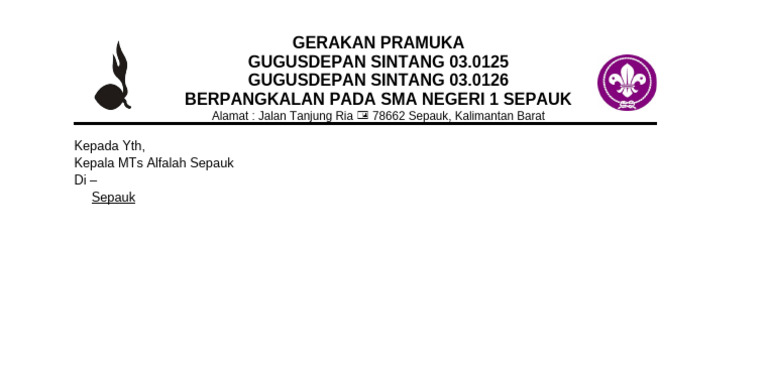 AMPLOP KOP SURAT PRAMUKA | PDF