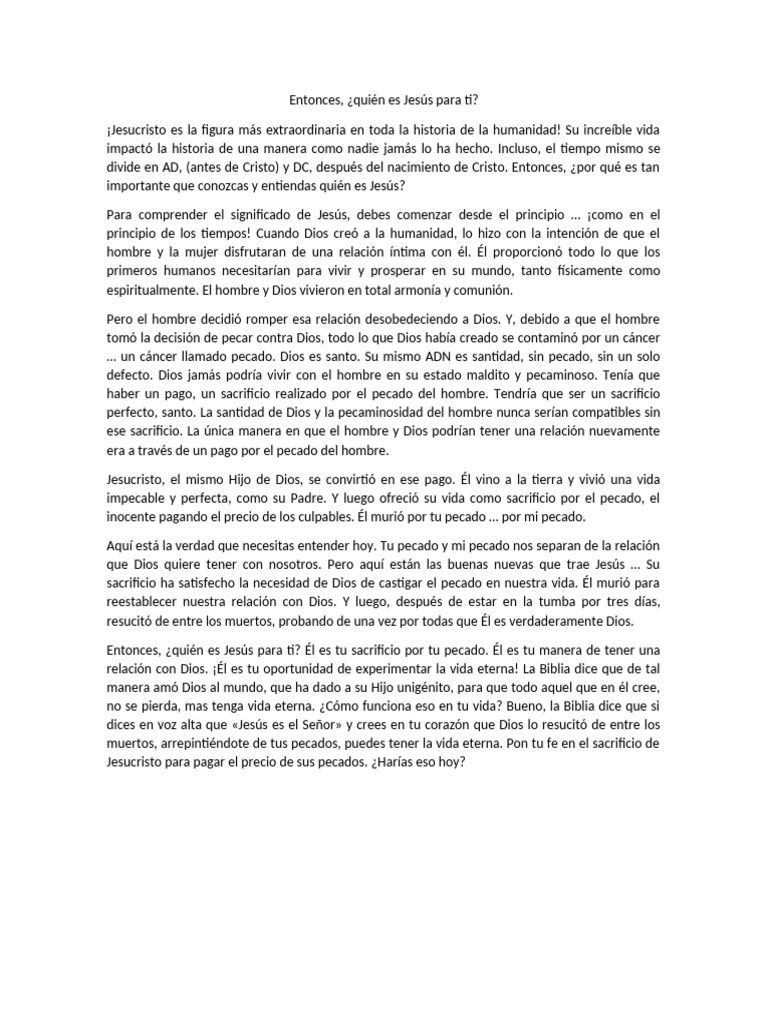 QUIEN ES JESUS PARA TI | PDF QUIEN ES JESUS PARA TI | PDF
