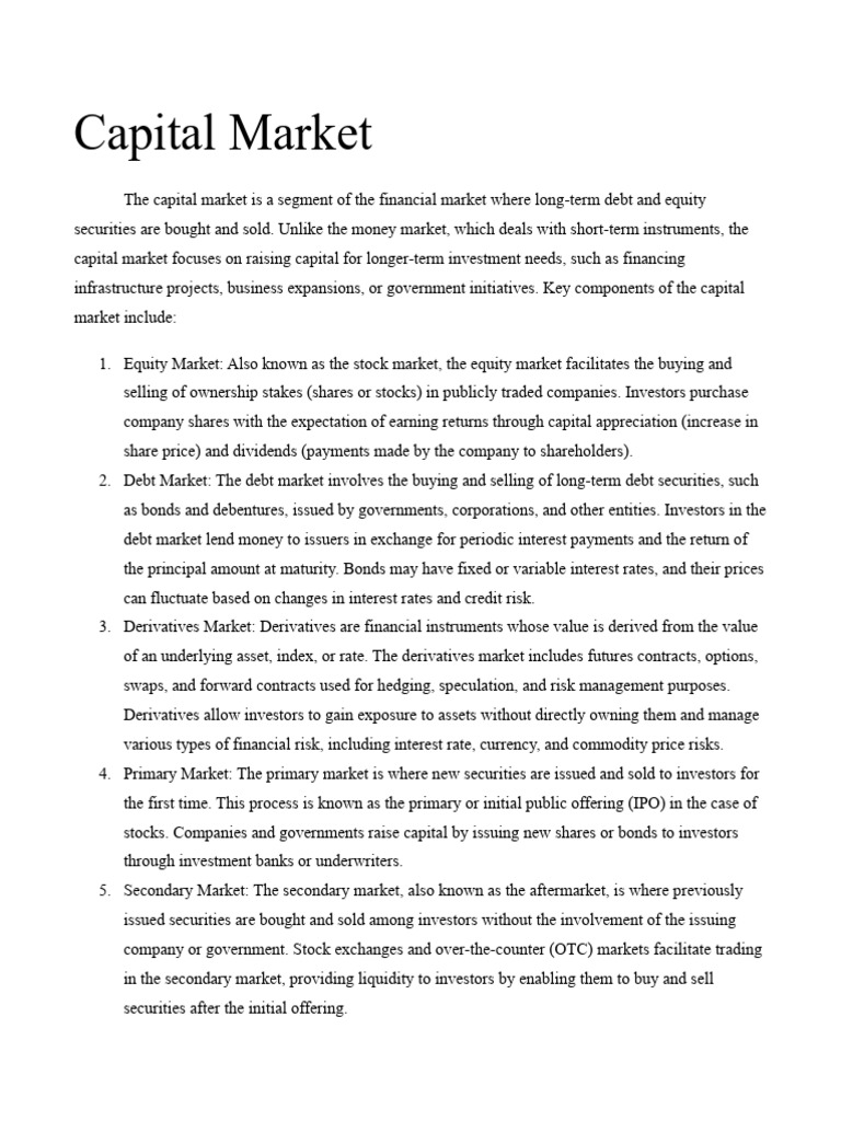 Capital Market | PDF