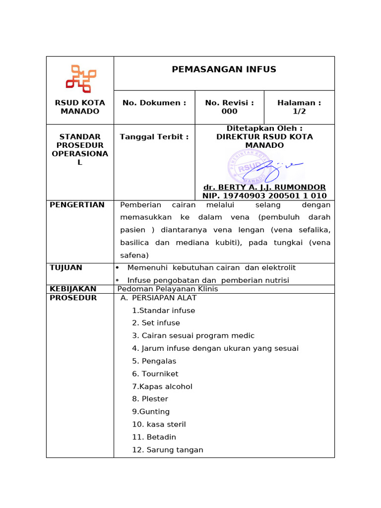 Fix Spo Pemasangan Infus | PDF