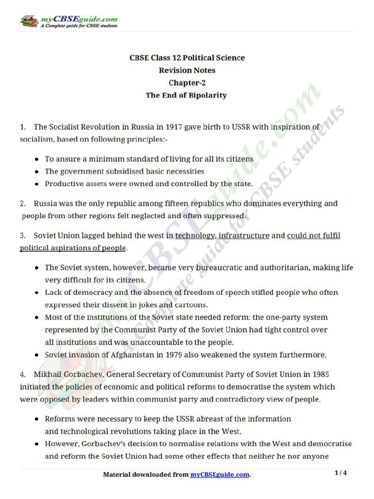 12 - Pol - Science - Chapter 1 Notes | PDF