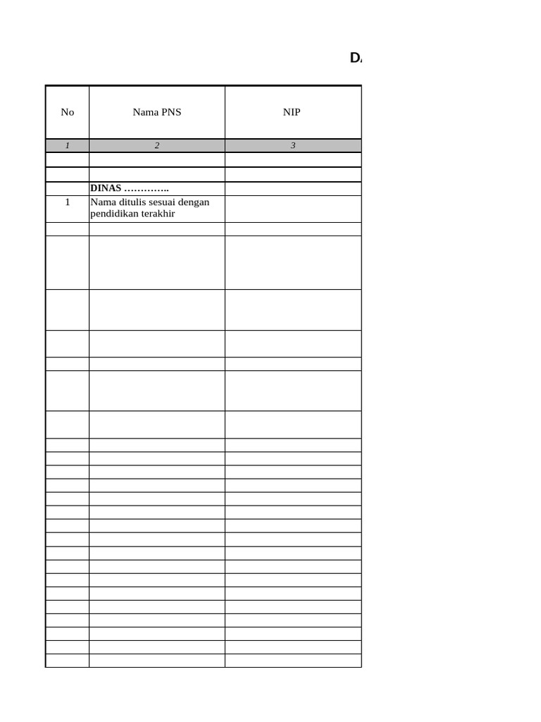 Format Data Kepegawaian | PDF